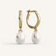 Oval Pearl Drop Hoops - Olive Ave Jewelry