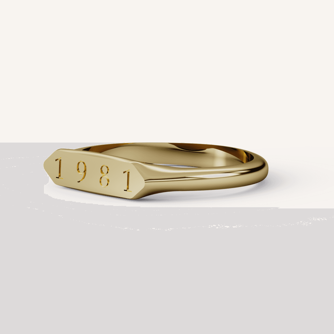 Dated Signet Ring - Olive Ave Jewelry